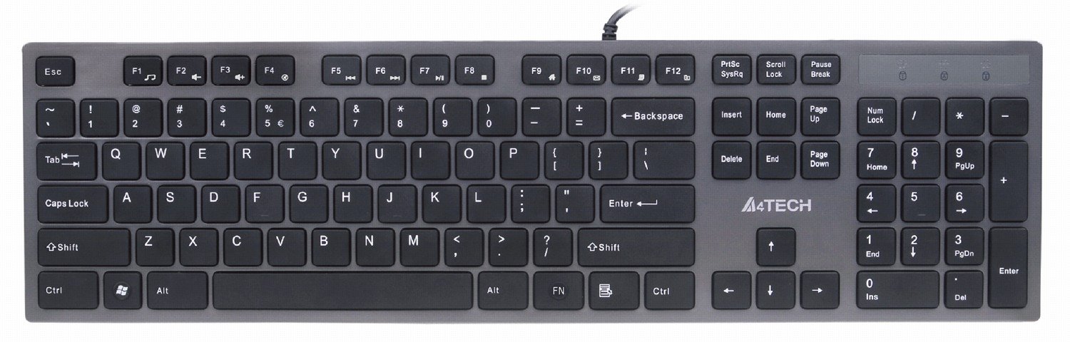 A4tech KV-300H, klávesnice, CZ/US, USB, Šedá | PCV Computers, s.r.o.